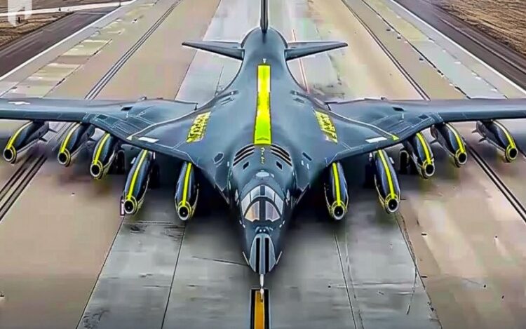 O poderoso bombardeiro B1 Lancer, dos Estados Unidos, com ...