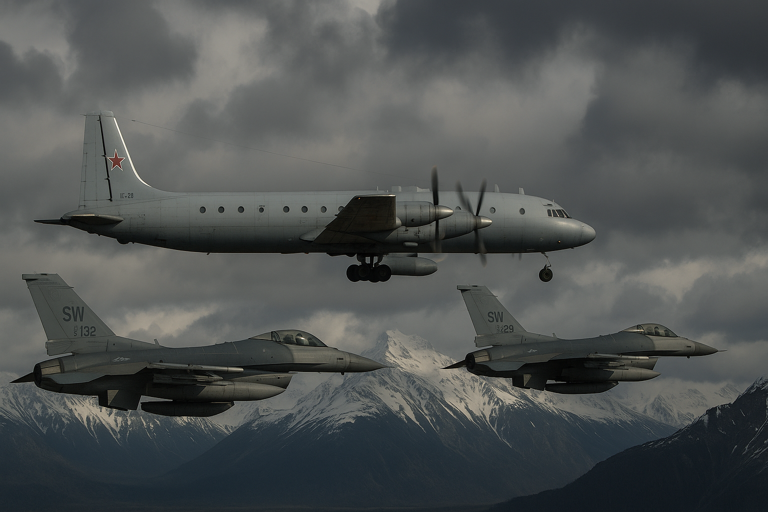 Força Aérea dos EUA mobiliza caças F-16 e intercepta avião russo IL-20 ...